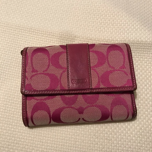 Coach | Bags | Coach Pink Wallet | Poshmark